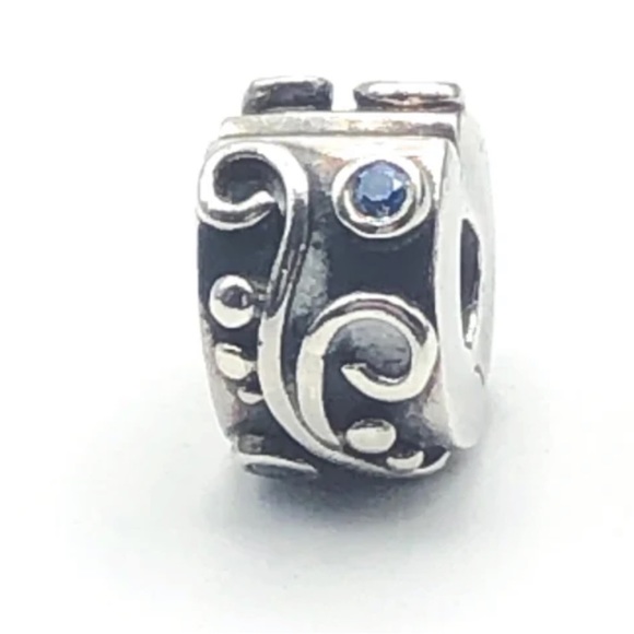Pandora | Jewelry | Pandora Blue Cz Stones Tendril Sterling Silver Clip ...